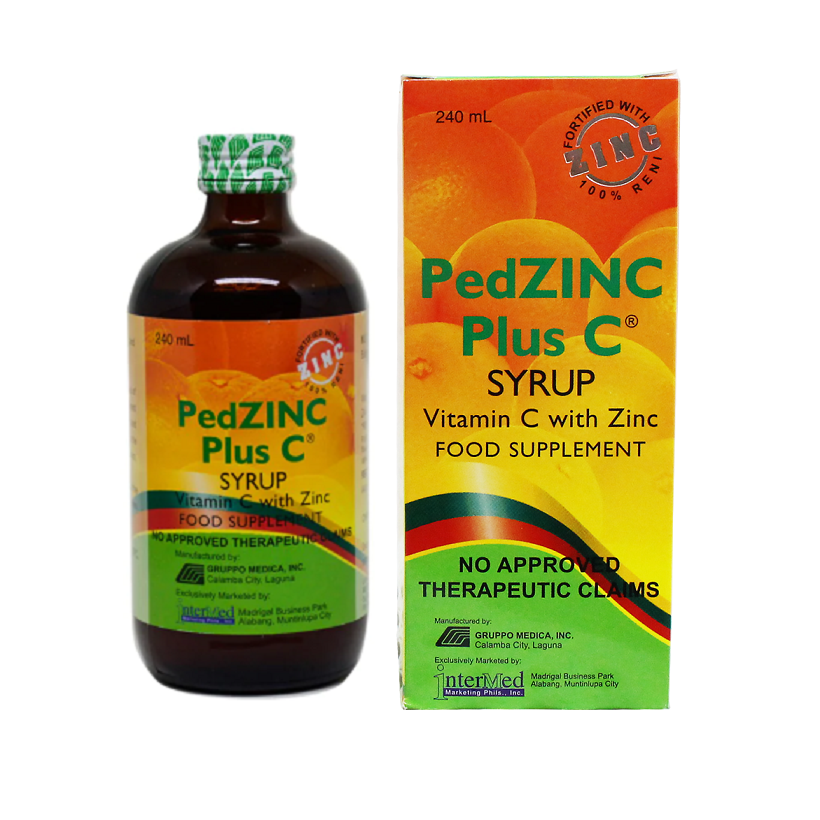 PEDZINC PLUS C Vit. C / Zinc Food Supplement Syrup 240mL Orange price ...